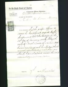 Order to Receive Acknowledgement - Eliza Davies – Original Ancestry