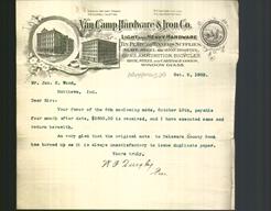 Letterhead - Van Camp Hardware & Iron Co. – Original Ancestry